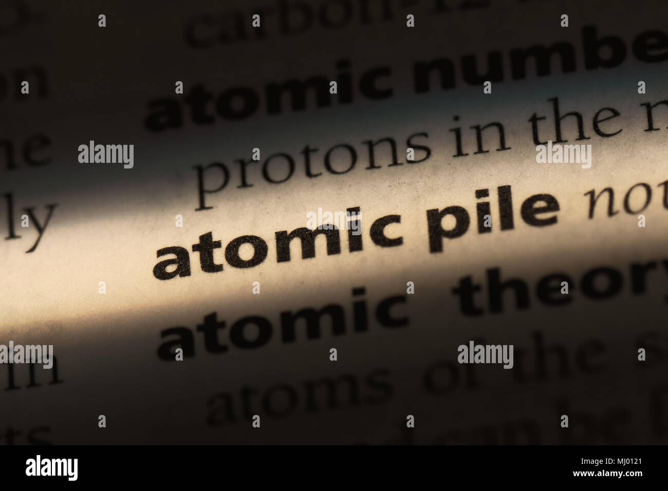 atomic pile word in a dictionary. atomic pile concept Stock Photo - Alamy