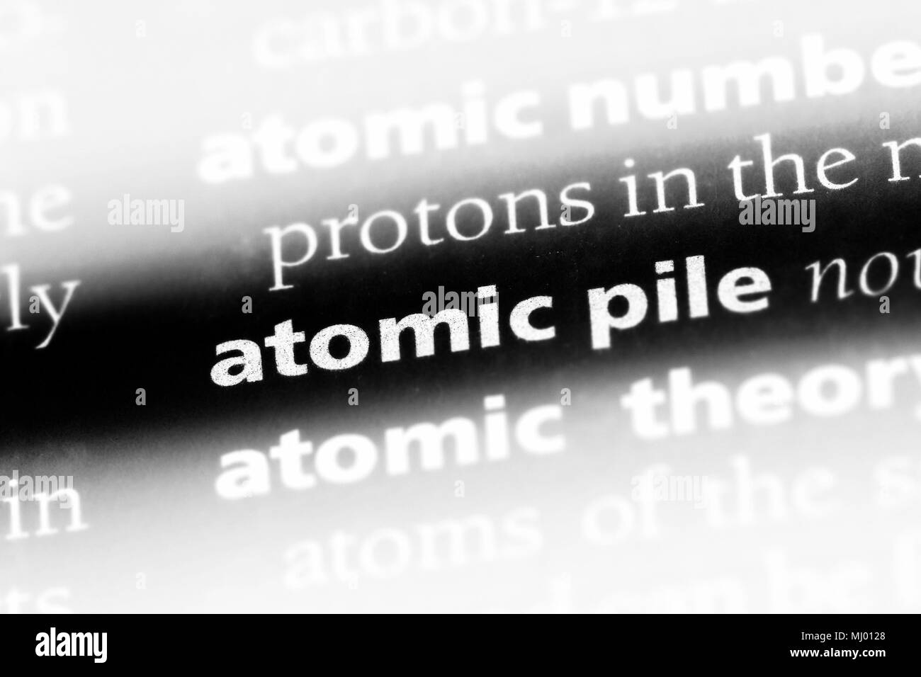 atomic pile word in a dictionary. atomic pile concept Stock Photo - Alamy