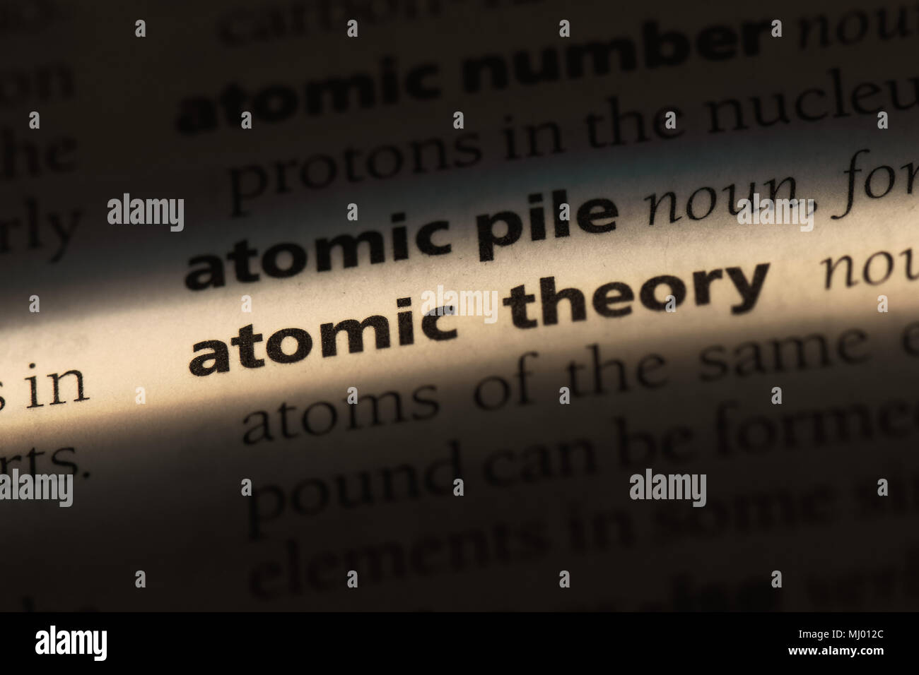 atomic theory word in a dictionary. atomic theory concept Stock Photo ...