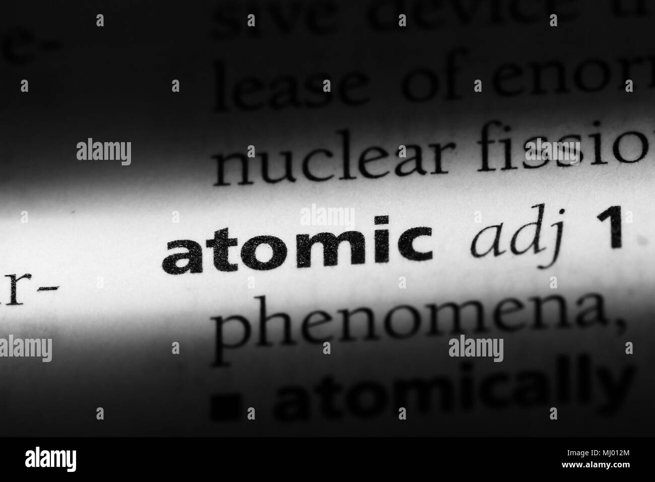 atomic word in a dictionary. atomic concept Stock Photo - Alamy