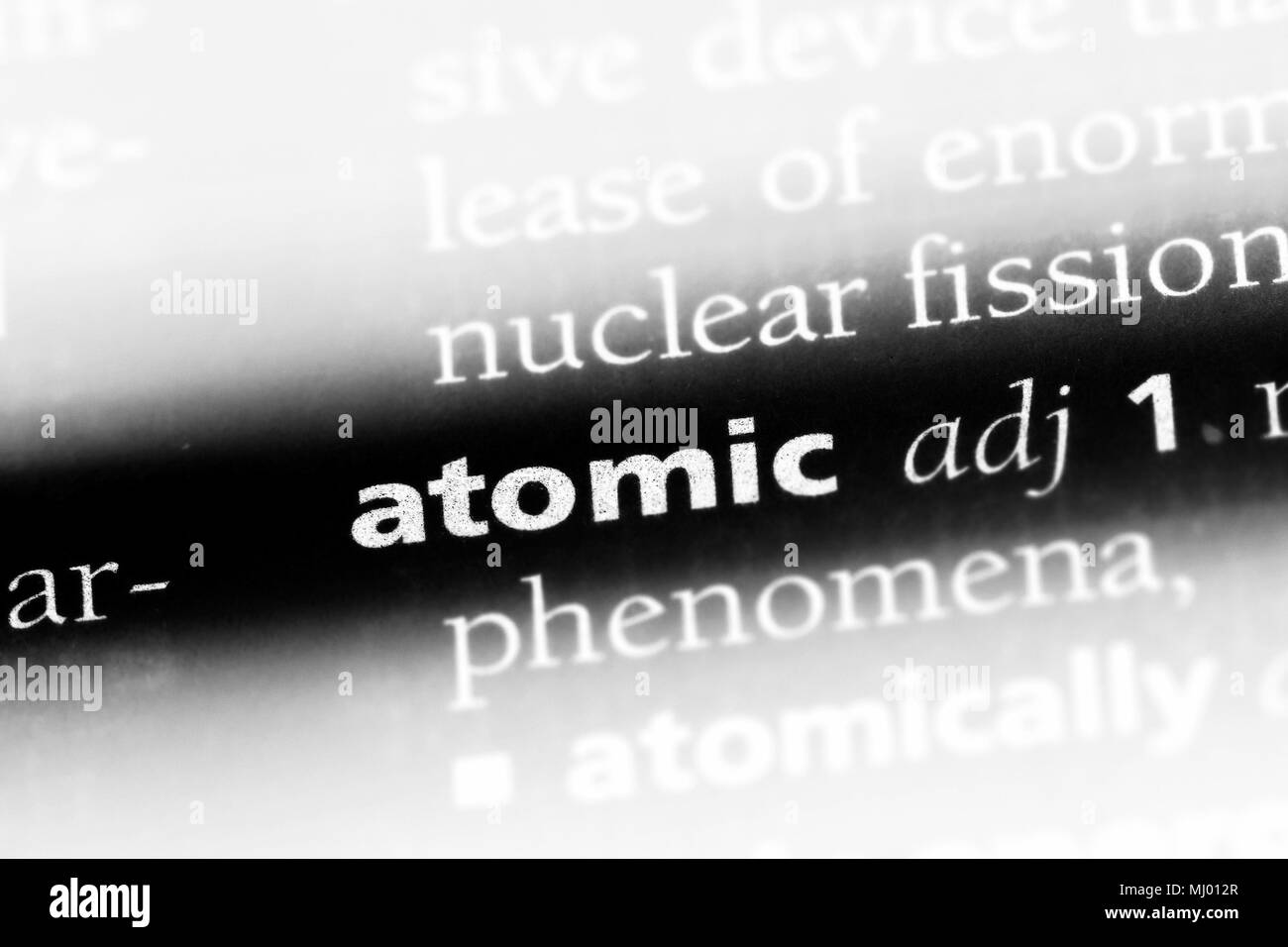 atomic word in a dictionary. atomic concept Stock Photo - Alamy