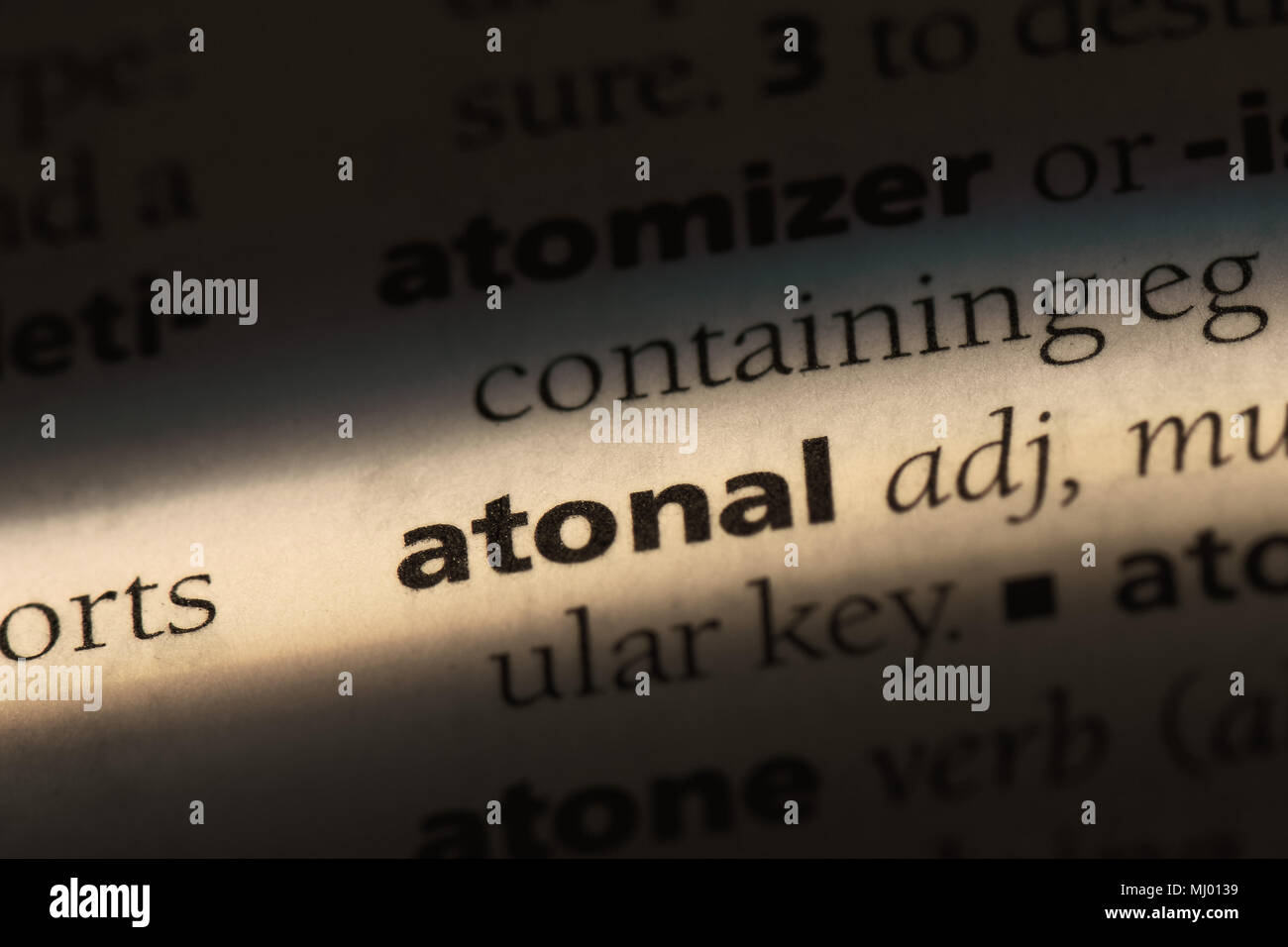 atonal word in a dictionary. atonal concept Stock Photo - Alamy