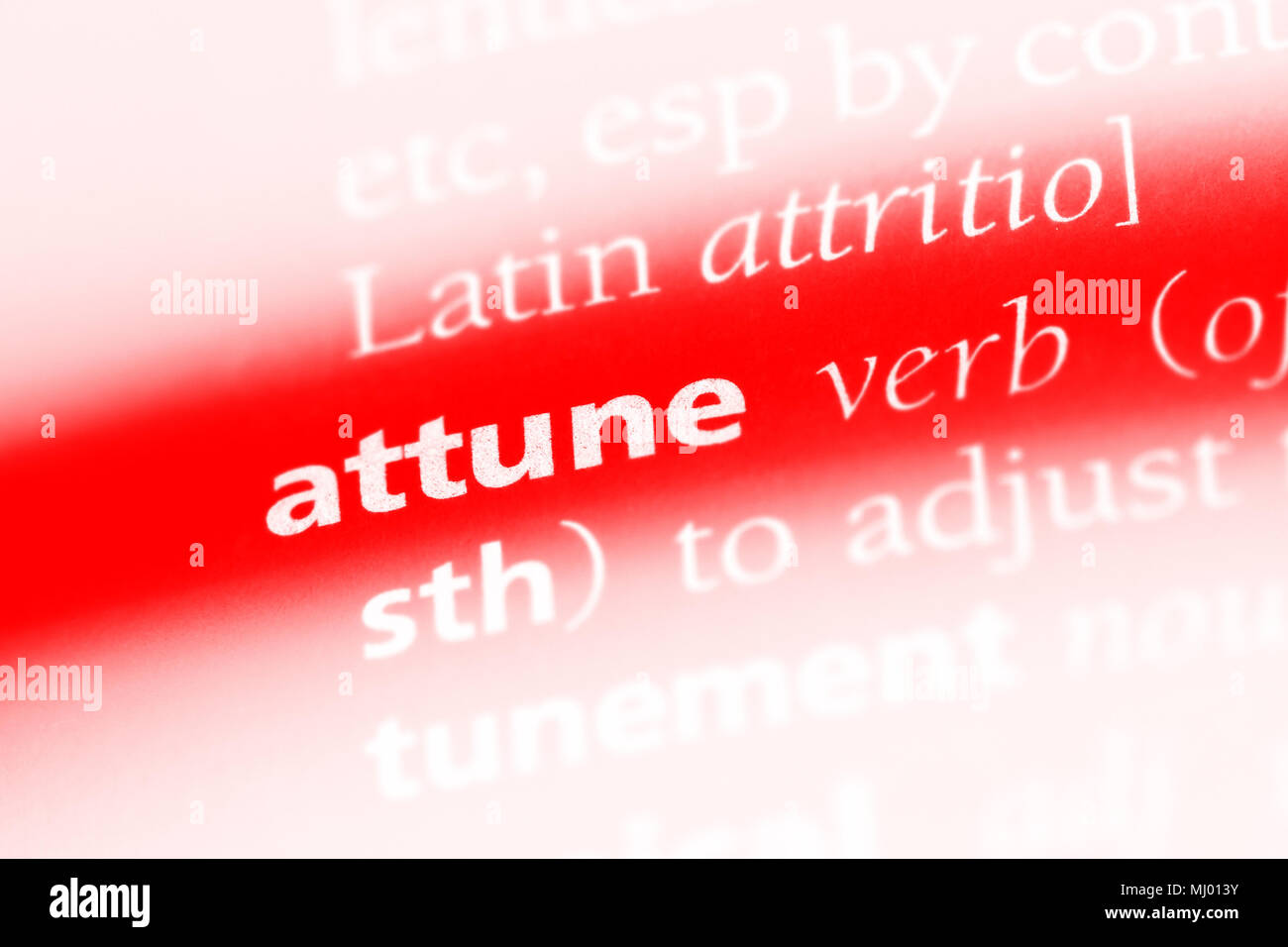 attune word in a dictionary. attune concept Stock Photo - Alamy