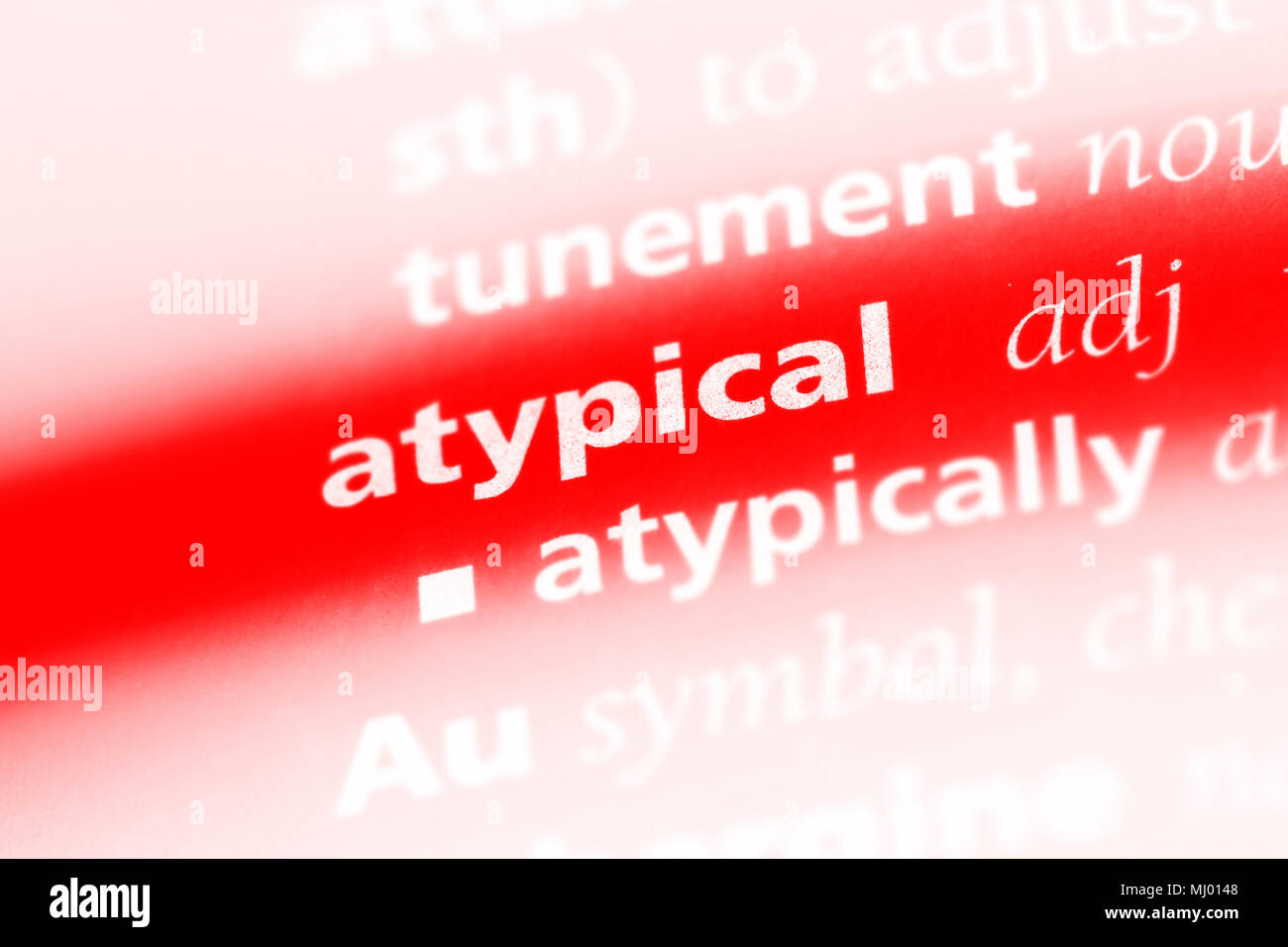 atypical word in a dictionary. atypical concept Stock Photo - Alamy