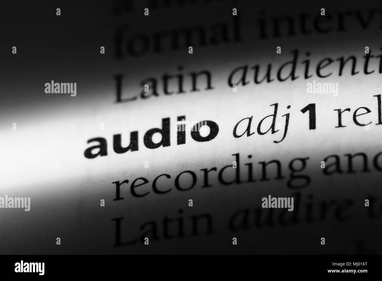 Audio word hi-res stock photography and images - Alamy