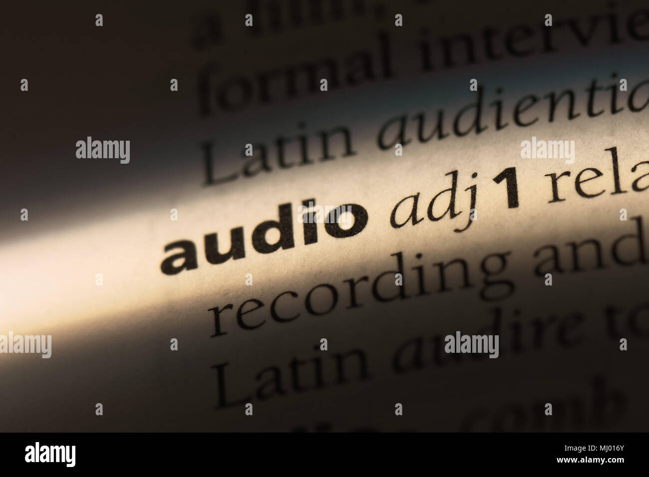 Audio word hi-res stock photography and images - Alamy