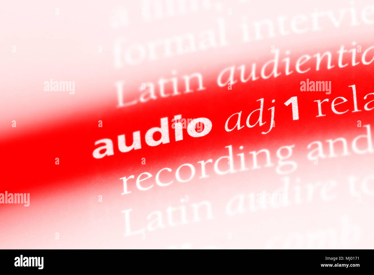 Audio word hi-res stock photography and images - Alamy