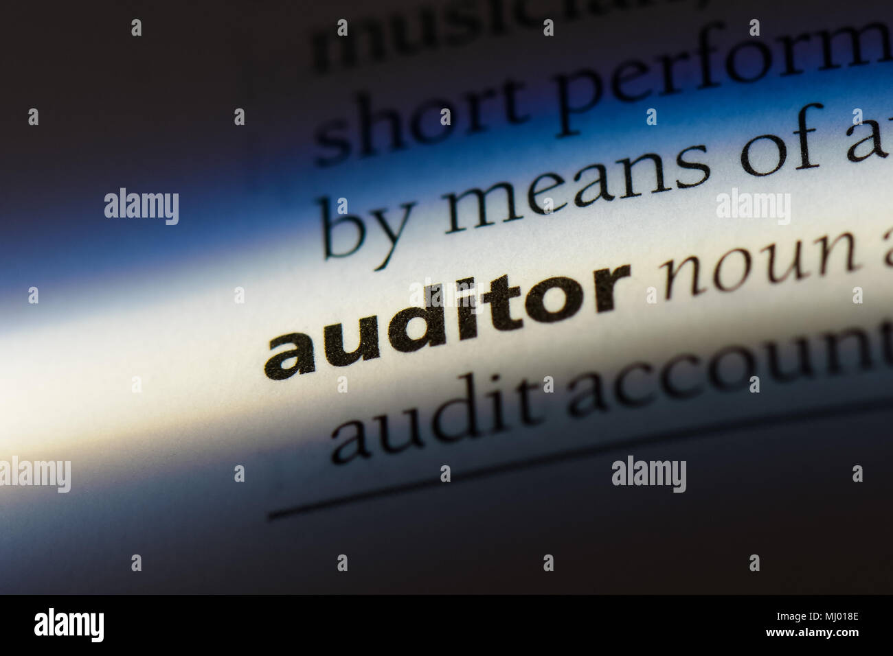 auditor word in a dictionary. auditor concept Stock Photo - Alamy