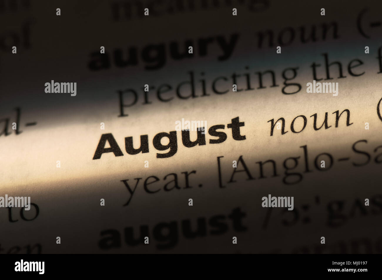 august word in a dictionary. august concept Stock Photo - Alamy
