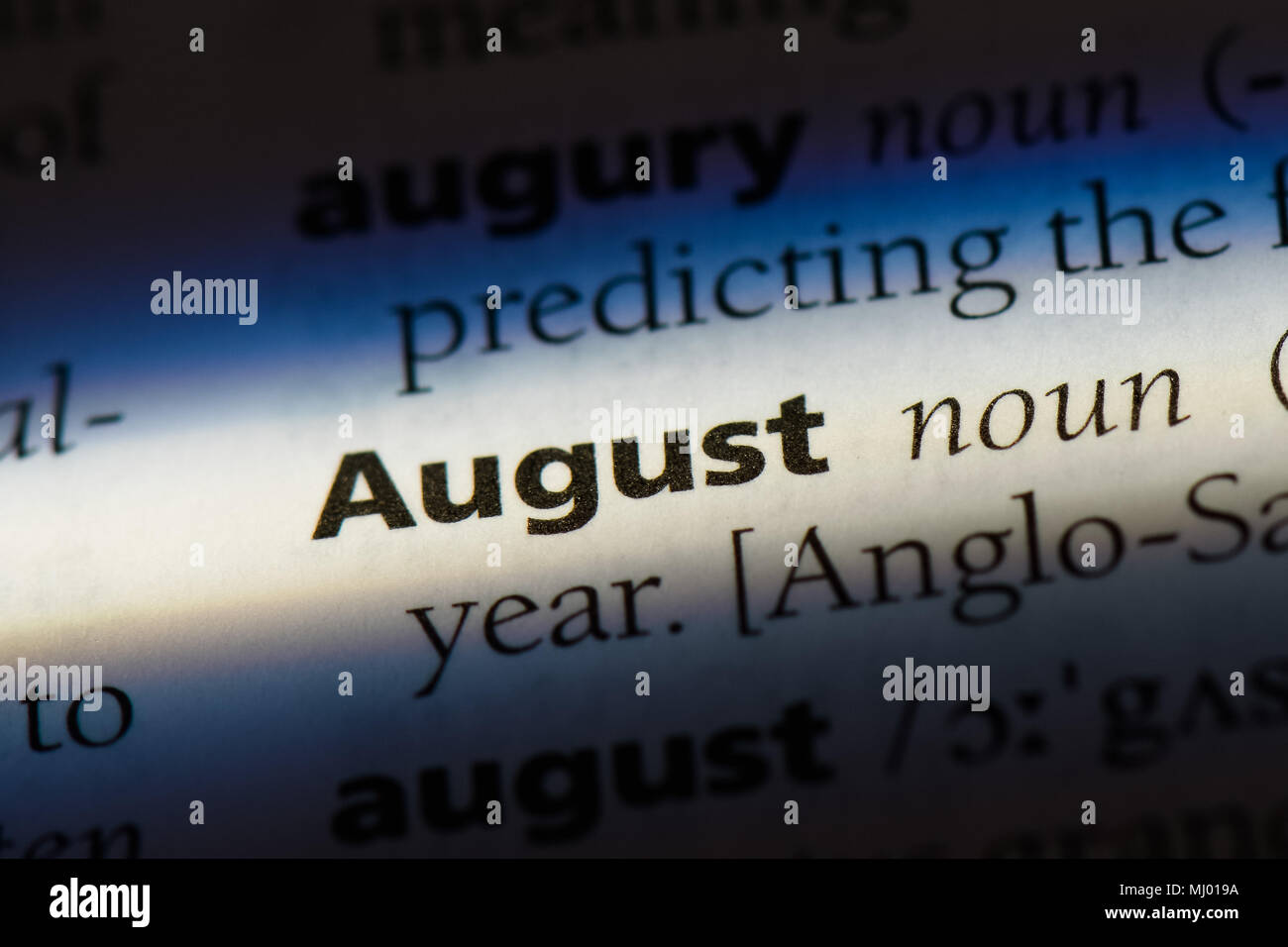 august word in a dictionary. august concept Stock Photo - Alamy
