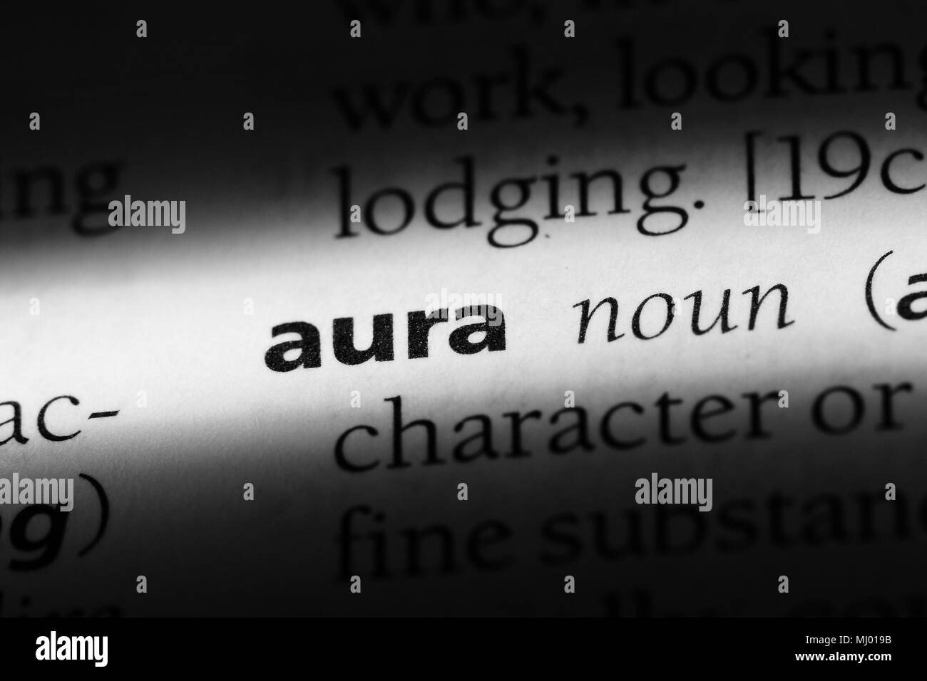 aura word in a dictionary. aura concept Stock Photo - Alamy