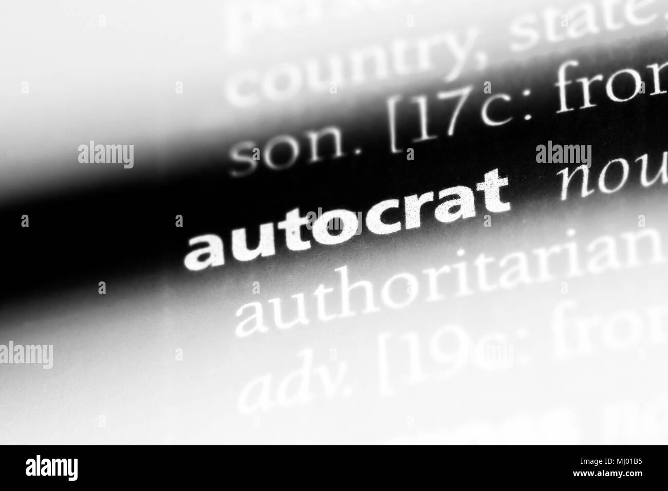 autocrat word in a dictionary. autocrat concept Stock Photo - Alamy