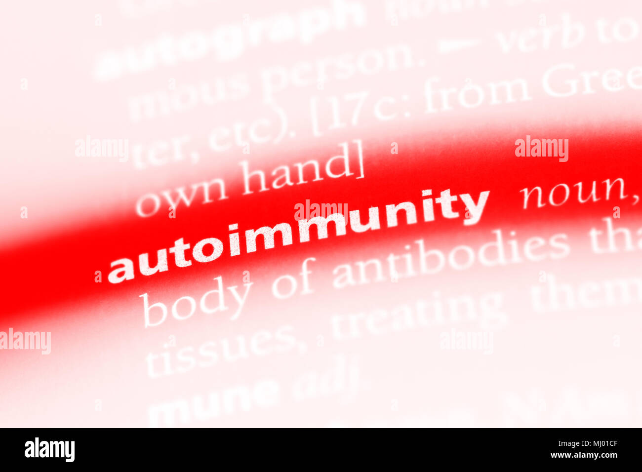 autoimmunity word in a dictionary. autoimmunity concept Stock Photo - Alamy