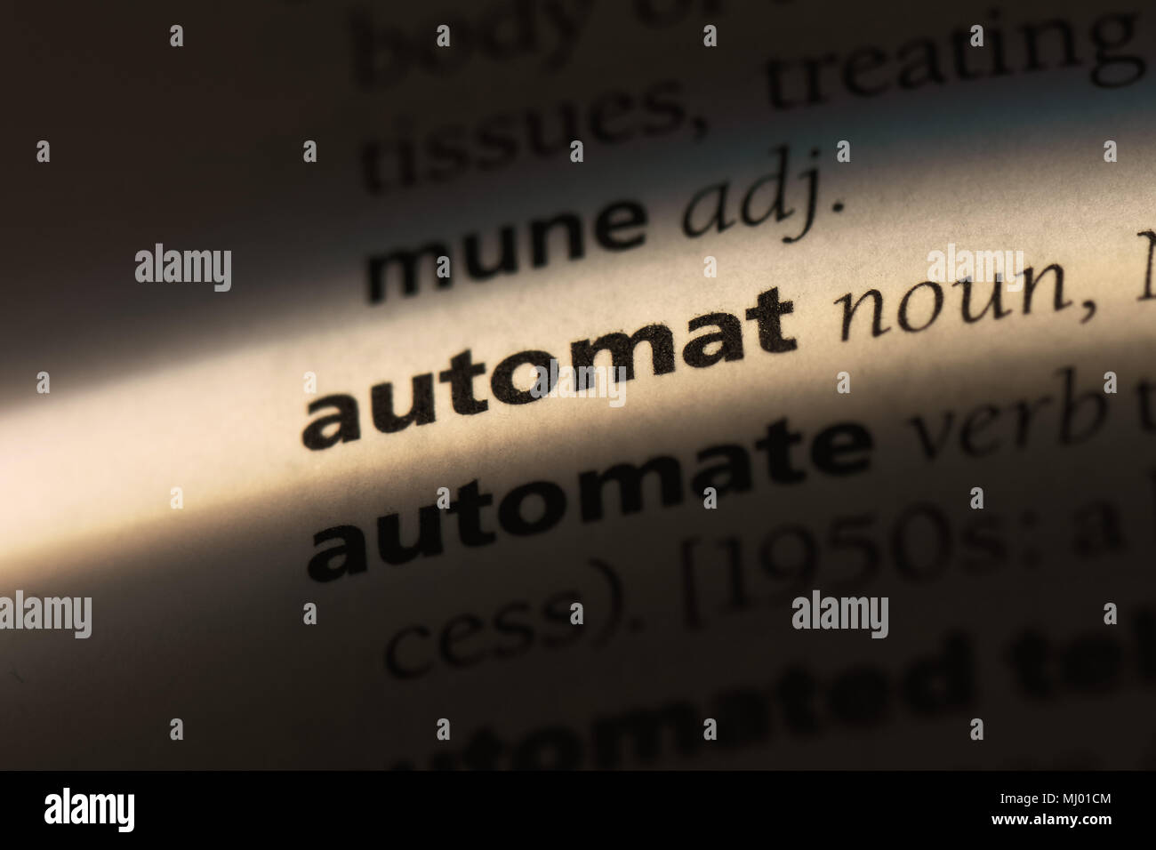 automat word in a dictionary. automat concept Stock Photo - Alamy