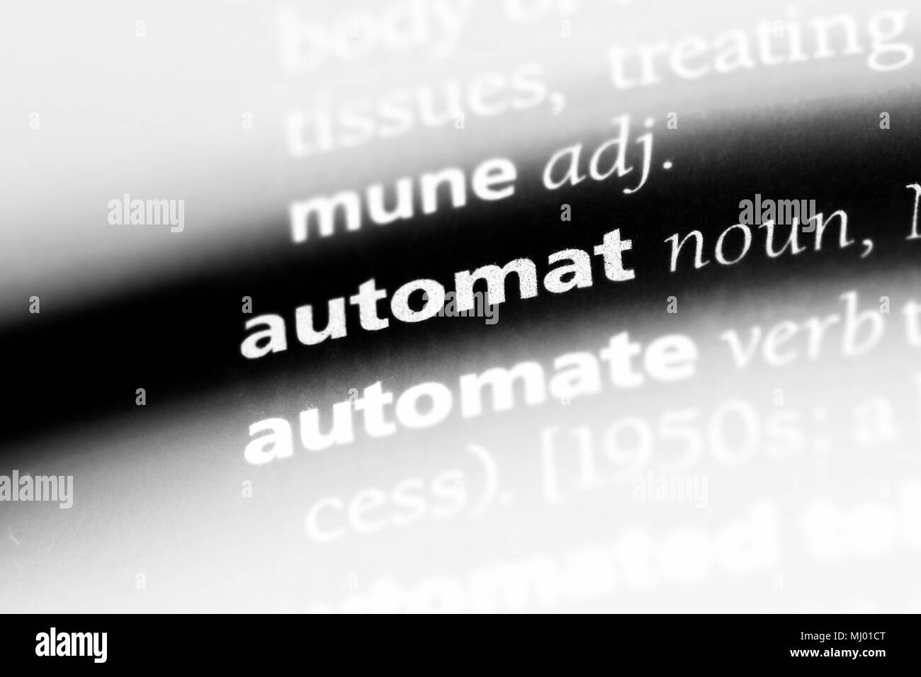 automat word in a dictionary. automat concept Stock Photo - Alamy