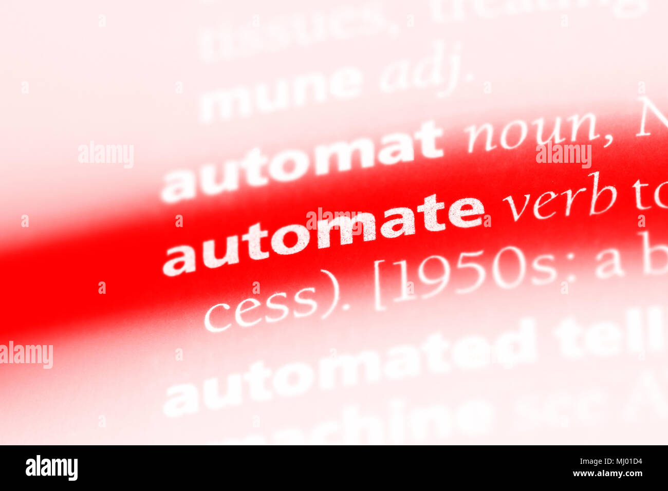 automate word in a dictionary. automate concept Stock Photo - Alamy
