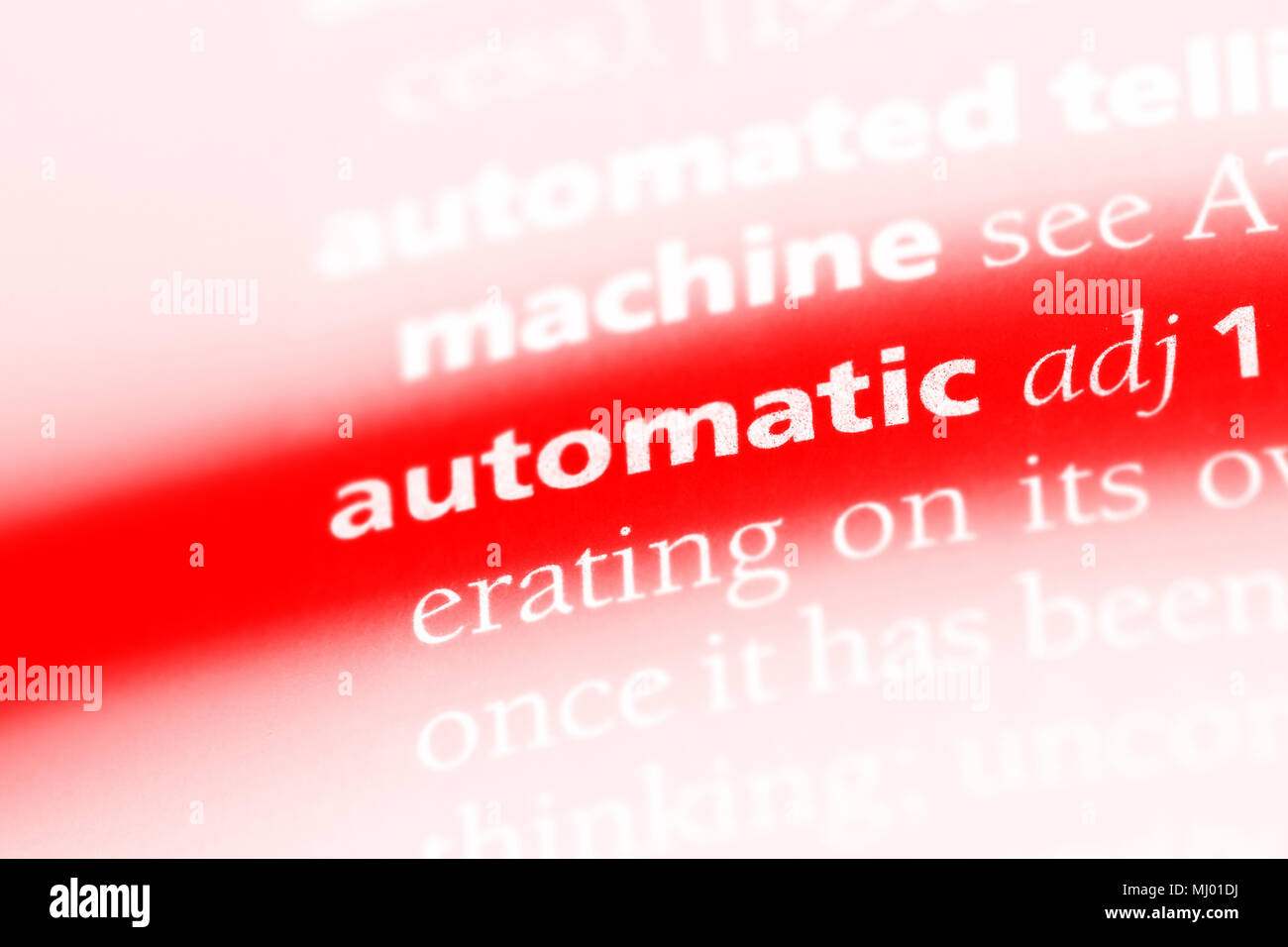 automatic word in a dictionary. automatic concept Stock Photo - Alamy