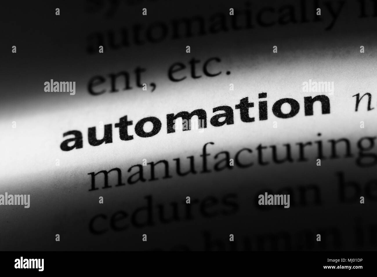 automation word in a dictionary. automation concept Stock Photo - Alamy