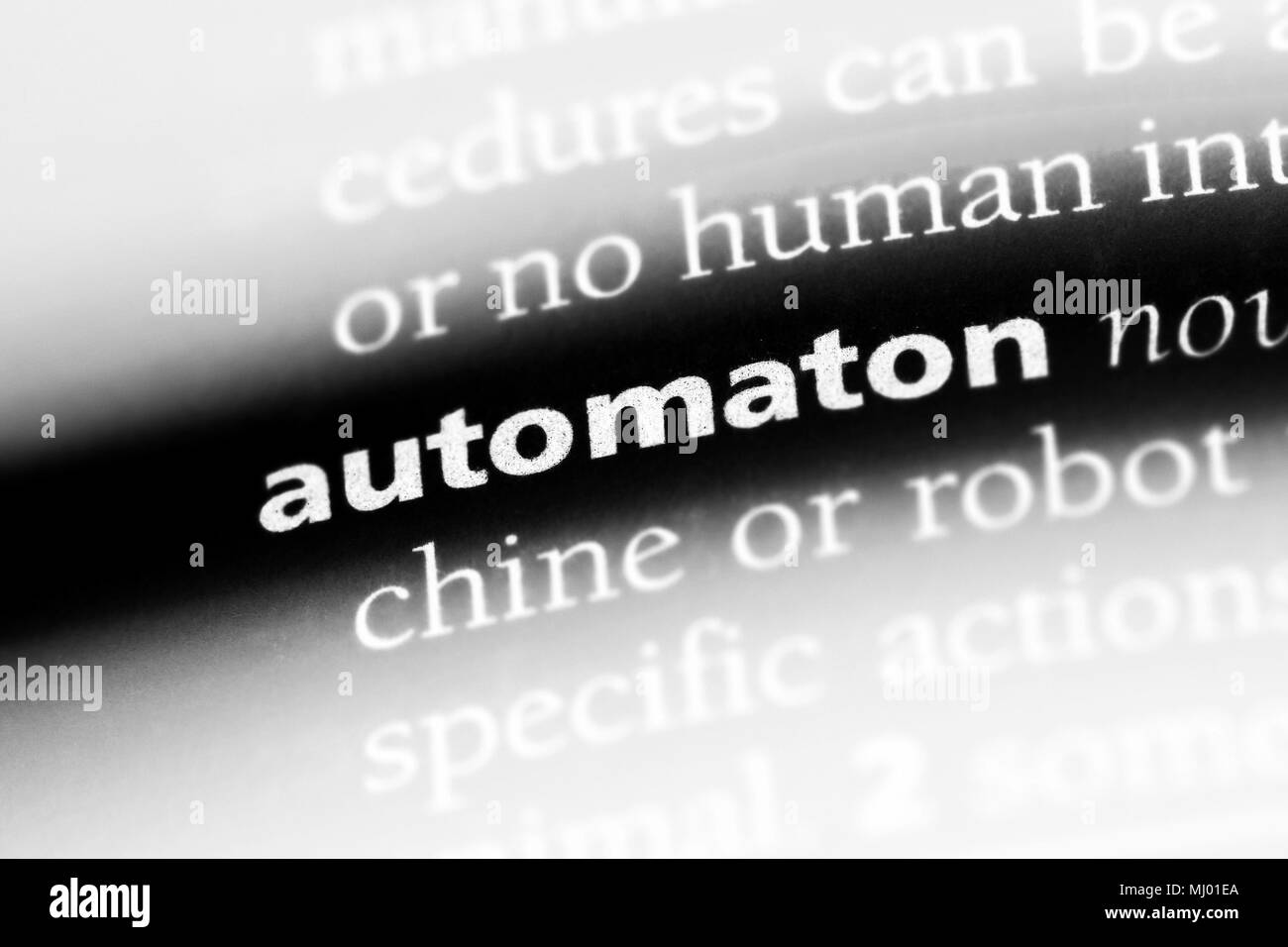 automaton word in a dictionary. automaton concept Stock Photo - Alamy