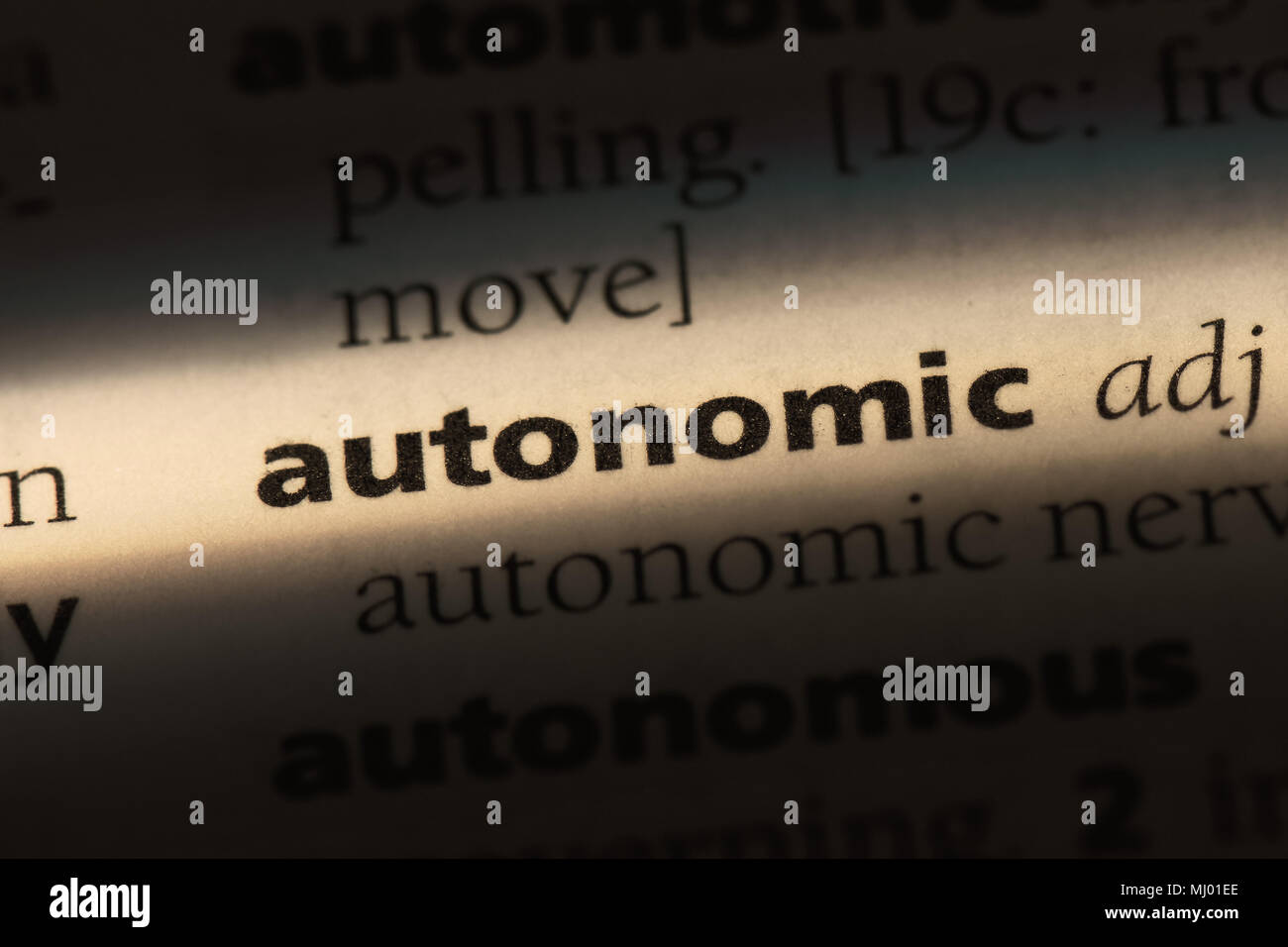 autonomic word in a dictionary. autonomic concept Stock Photo - Alamy