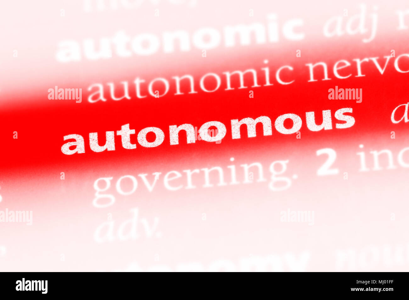 autonomous word in a dictionary. autonomous concept Stock Photo - Alamy