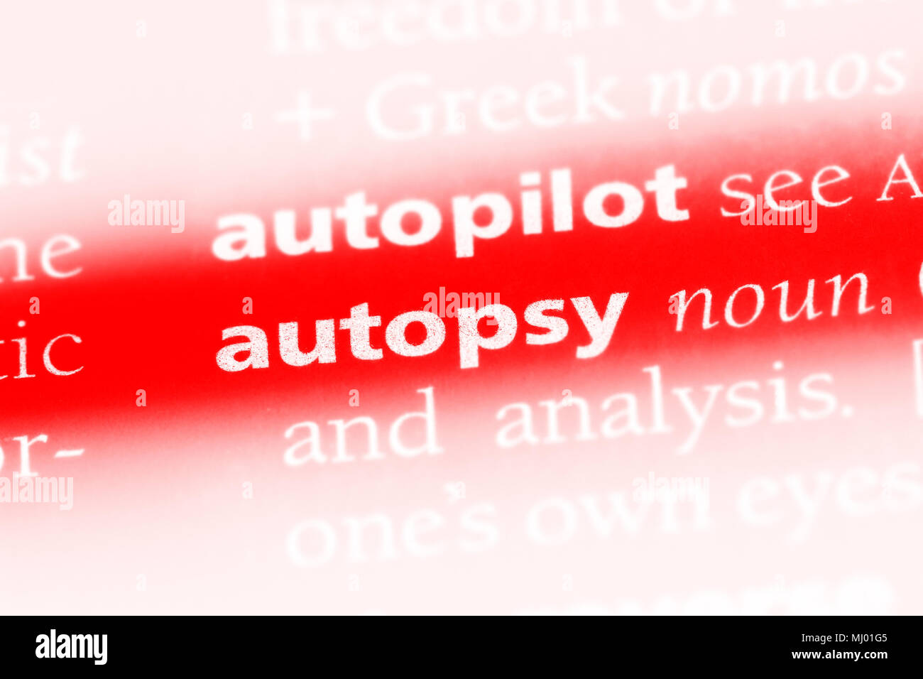 autopsy word in a dictionary. autopsy concept Stock Photo - Alamy
