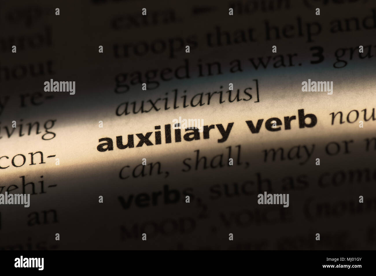 Auxiliary verb definition hi-res stock photography and images - Alamy