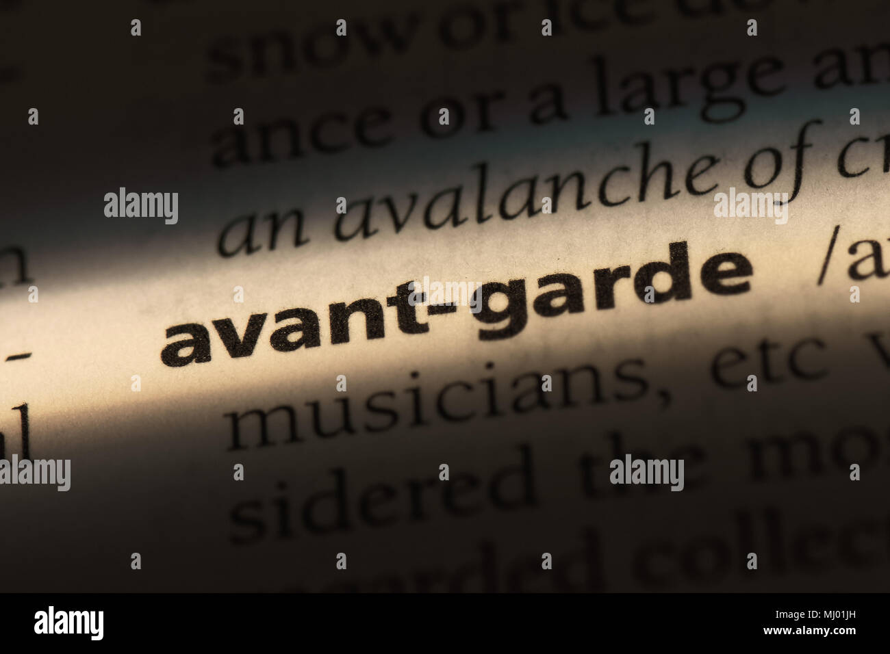 avant-garde word in a dictionary. avant-garde concept Stock Photo - Alamy