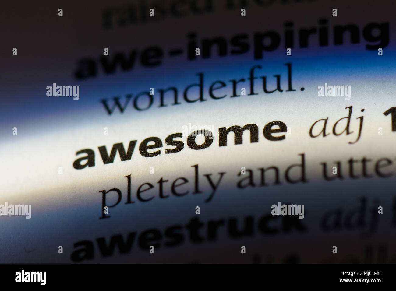 awesome word in a dictionary. awesome concept Stock Photo - Alamy