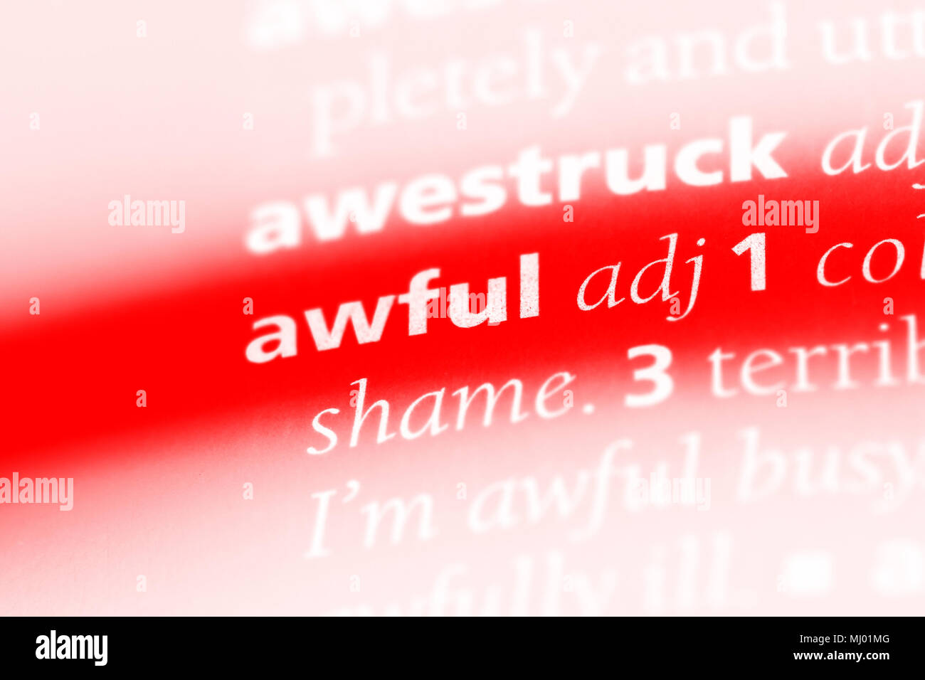 awful word in a dictionary. awful concept Stock Photo - Alamy
