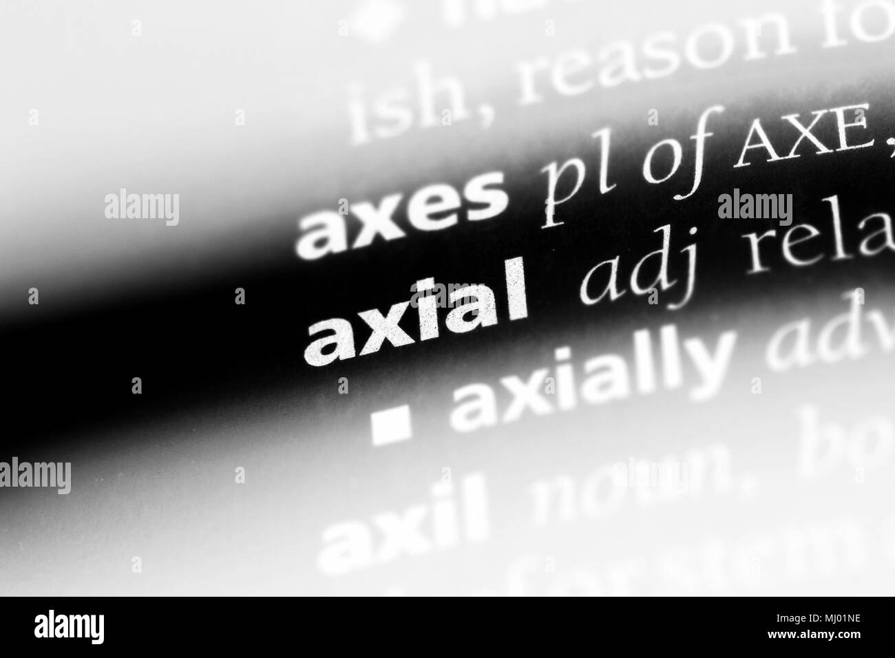 axial word in a dictionary. axial concept Stock Photo - Alamy