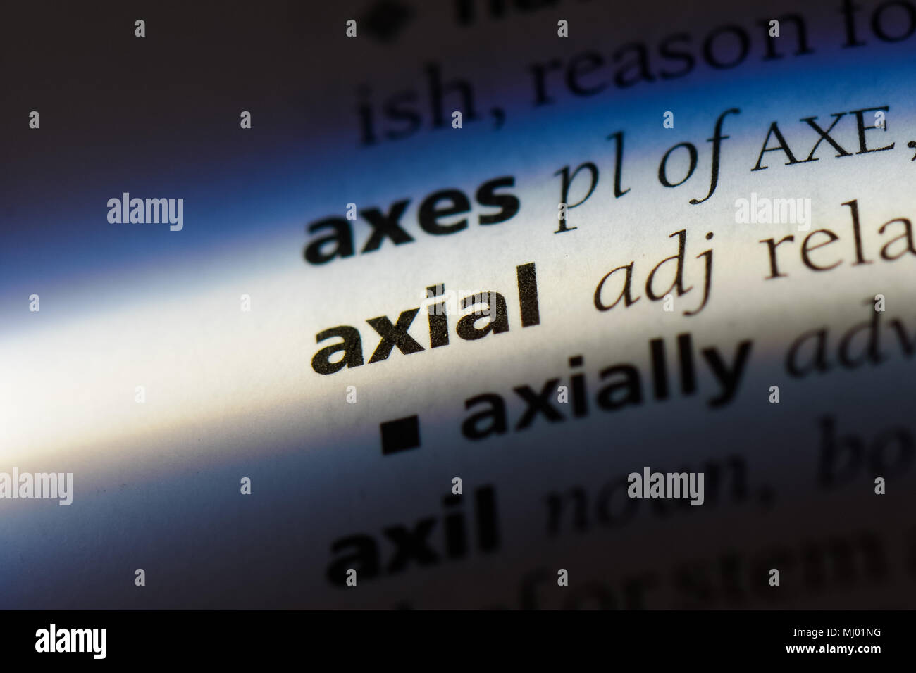 axial word in a dictionary. axial concept Stock Photo - Alamy