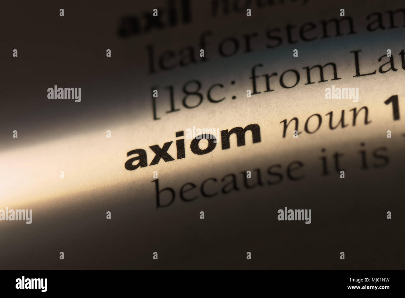 axiom word in a dictionary. axiom concept Stock Photo - Alamy