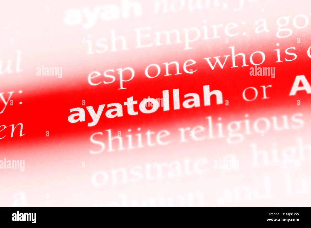 ayatollah word in a dictionary. ayatollah concept Stock Photo - Alamy