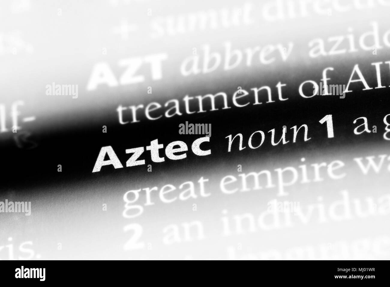 aztec word in a dictionary. aztec concept Stock Photo - Alamy