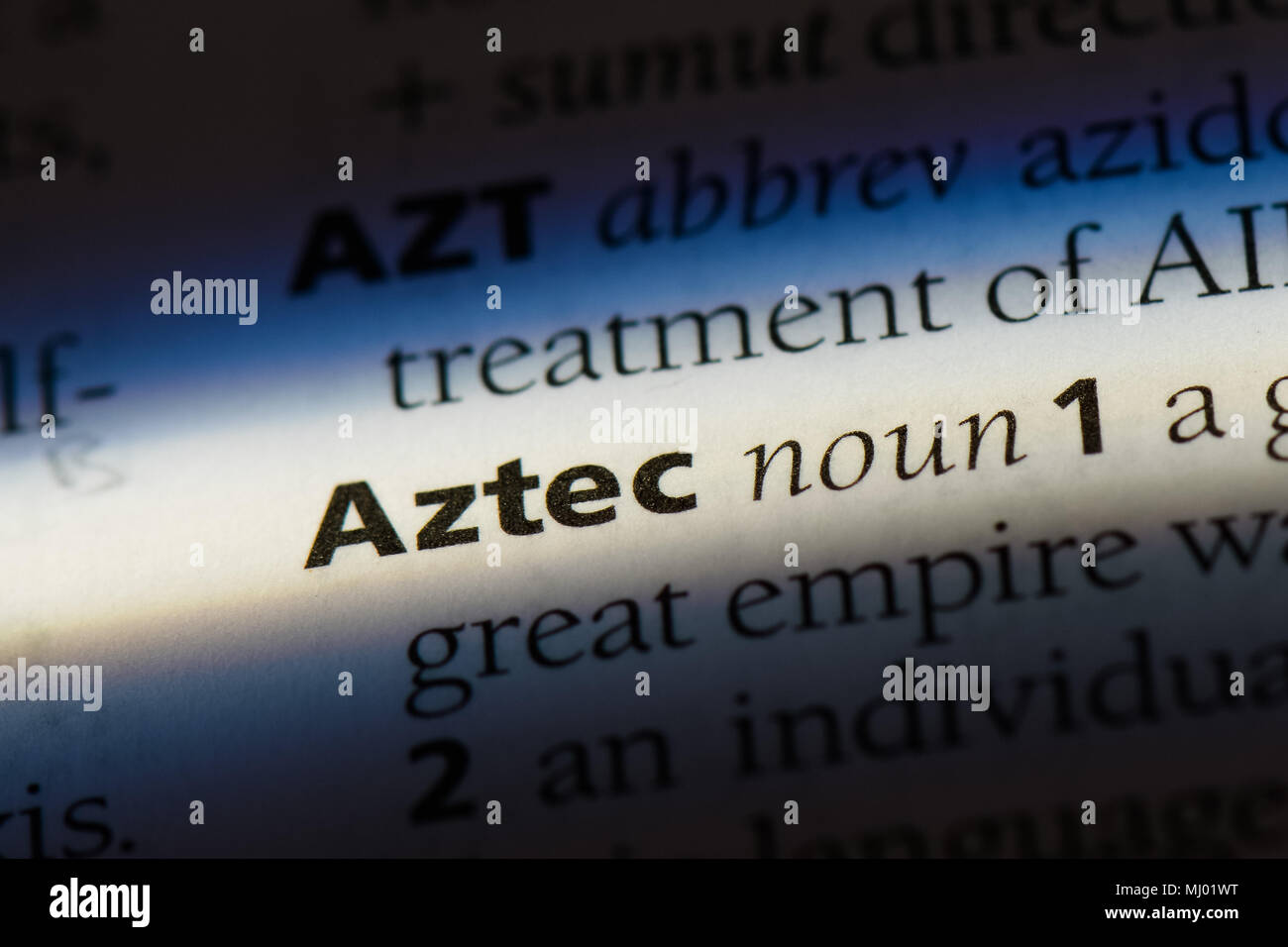 aztec word in a dictionary. aztec concept Stock Photo - Alamy