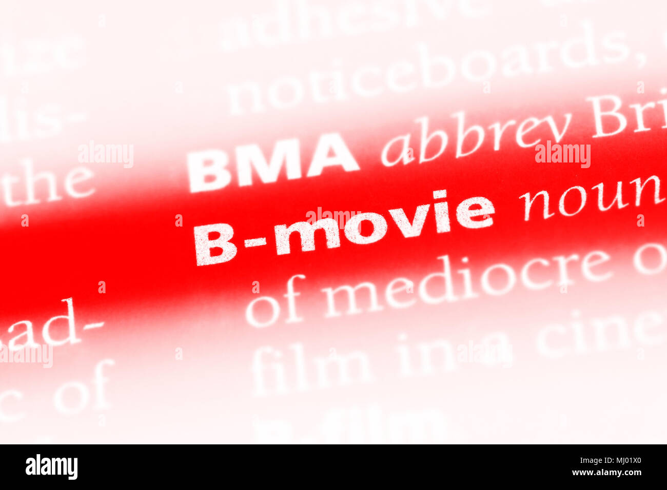 b-movie word in a dictionary. b-movie concept Stock Photo - Alamy