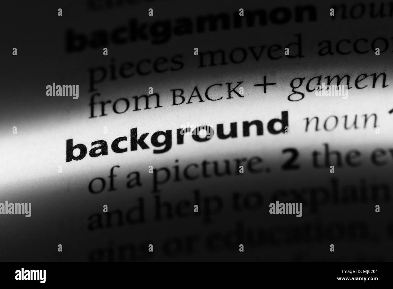 background word in a dictionary. background concept Stock Photo - Alamy
