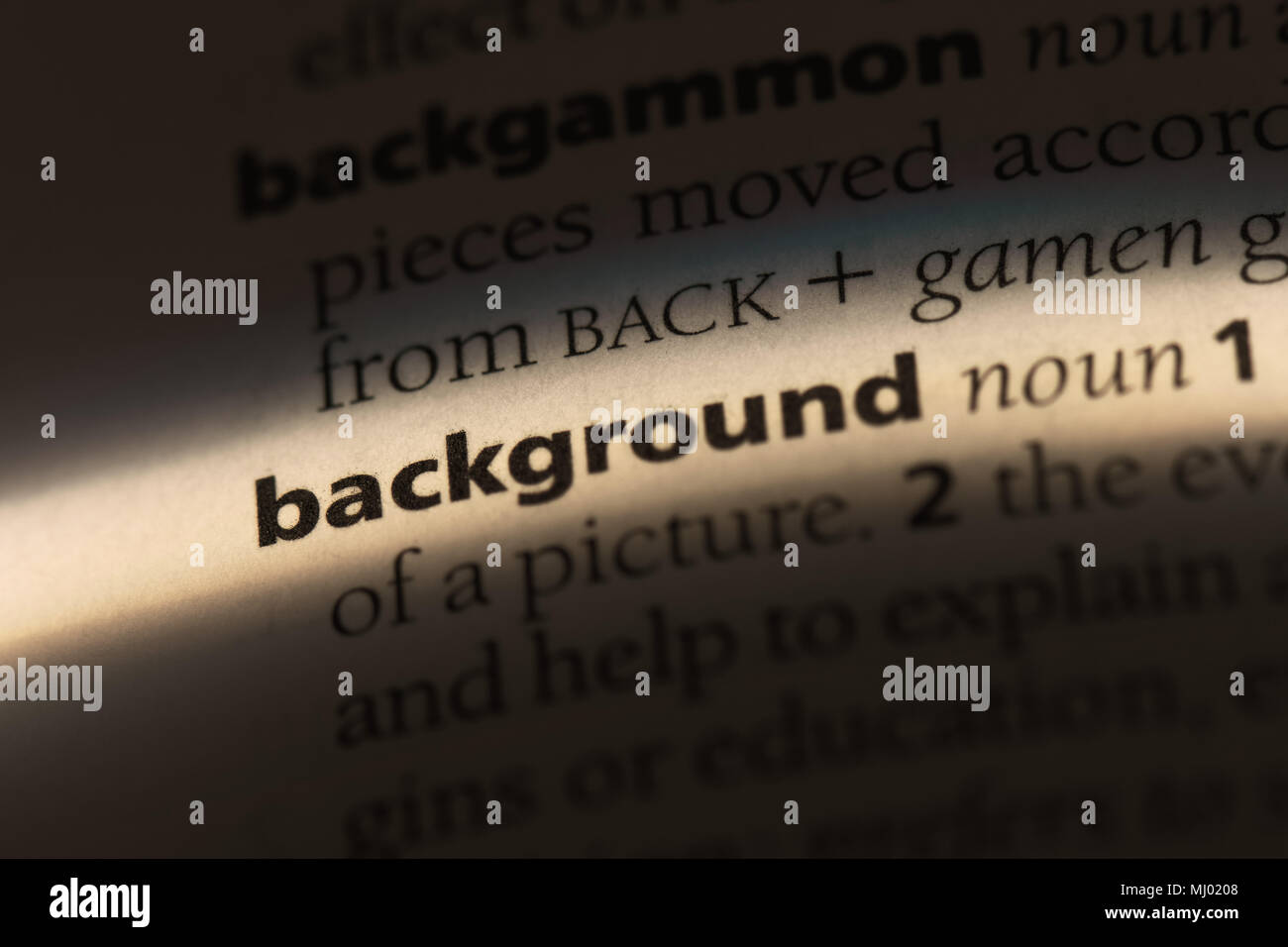 background word in a dictionary. background concept Stock Photo - Alamy