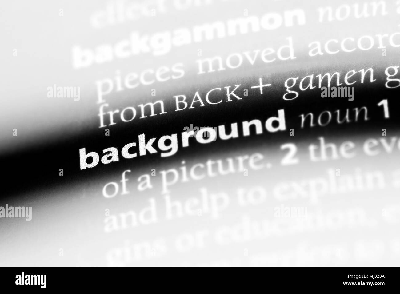 background word in a dictionary. background concept Stock Photo - Alamy