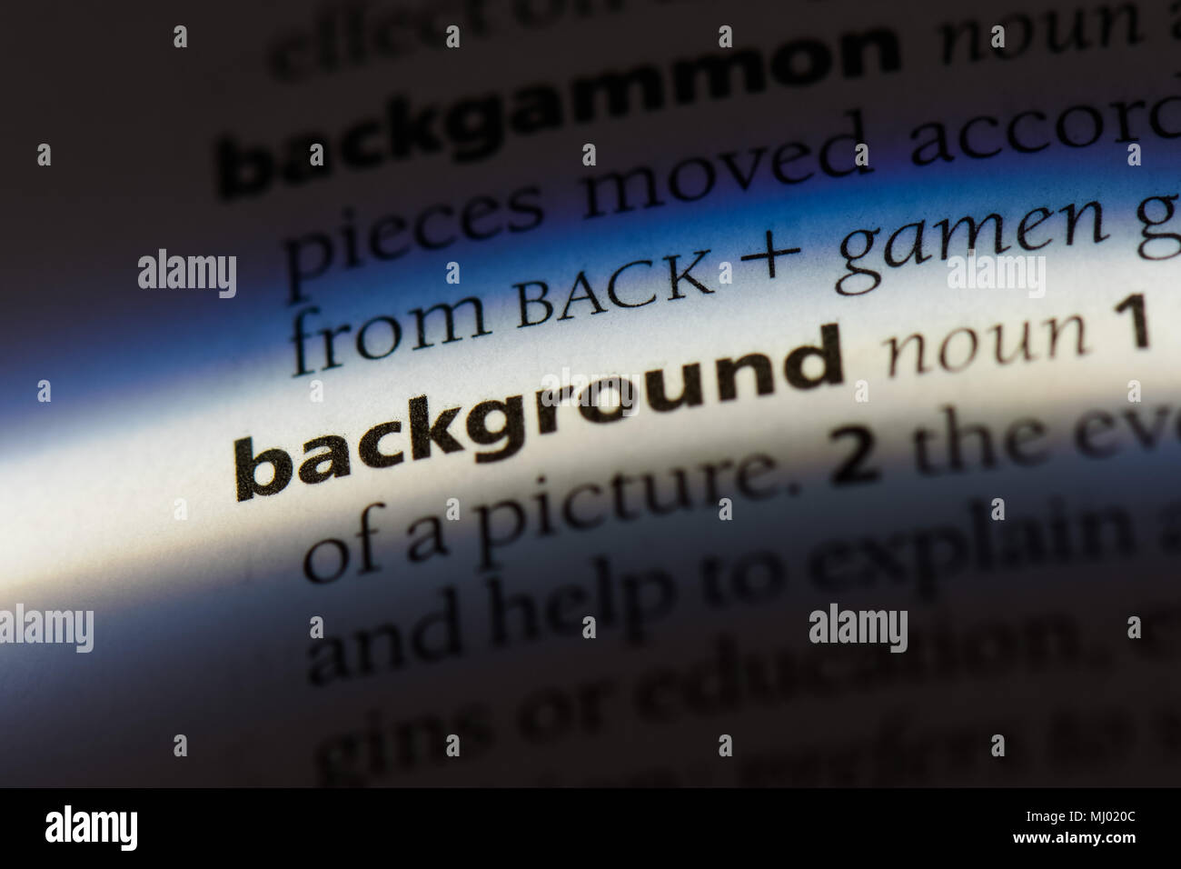 background word in a dictionary. background concept Stock Photo - Alamy
