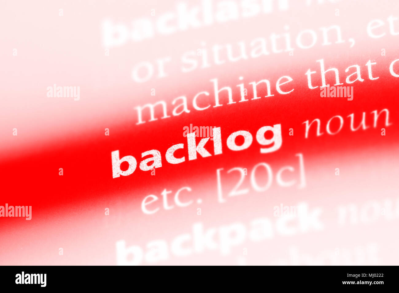 backlog word in a dictionary. backlog concept Stock Photo - Alamy