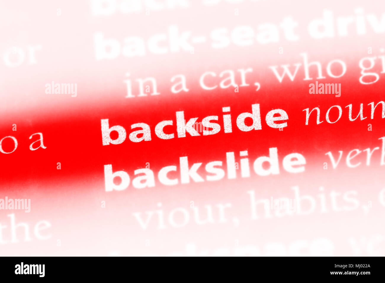 backside word in a dictionary. backside concept Stock Photo - Alamy