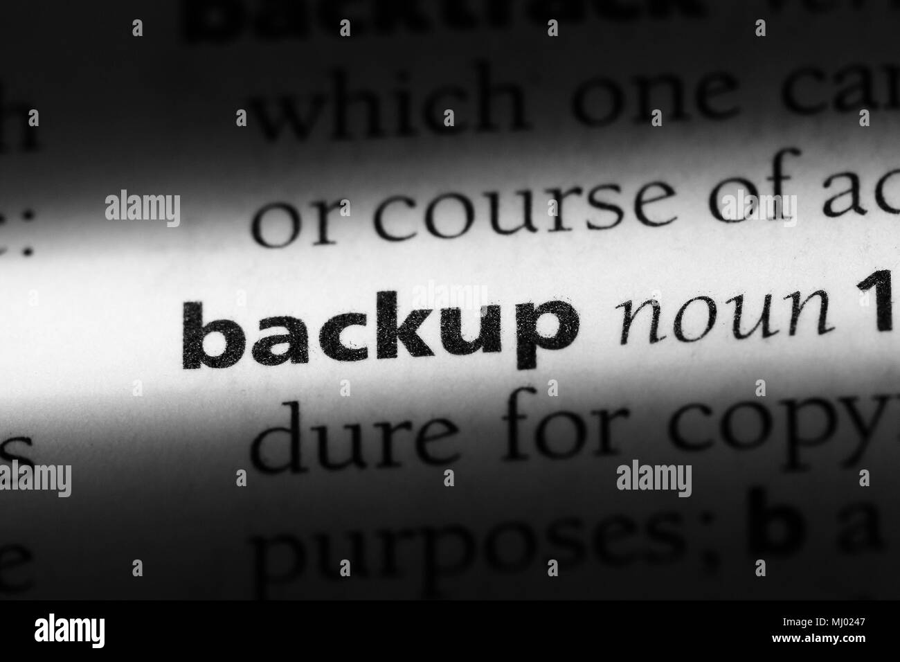 backup word in a dictionary. backup concept Stock Photo - Alamy