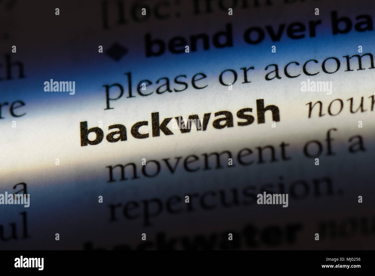 backwash word in a dictionary. backwash concept Stock Photo - Alamy