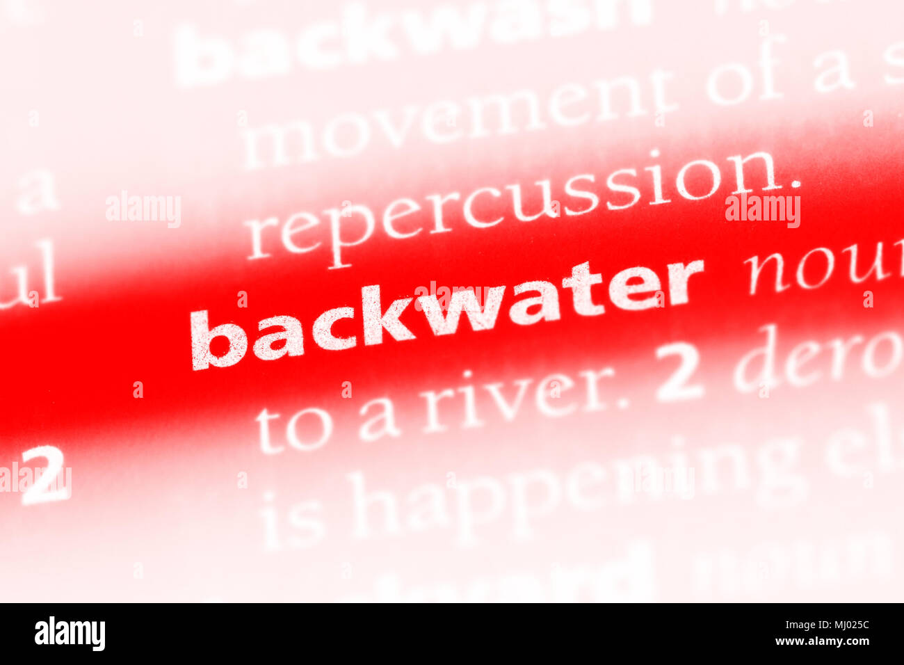 backwater word in a dictionary. backwater concept Stock Photo - Alamy