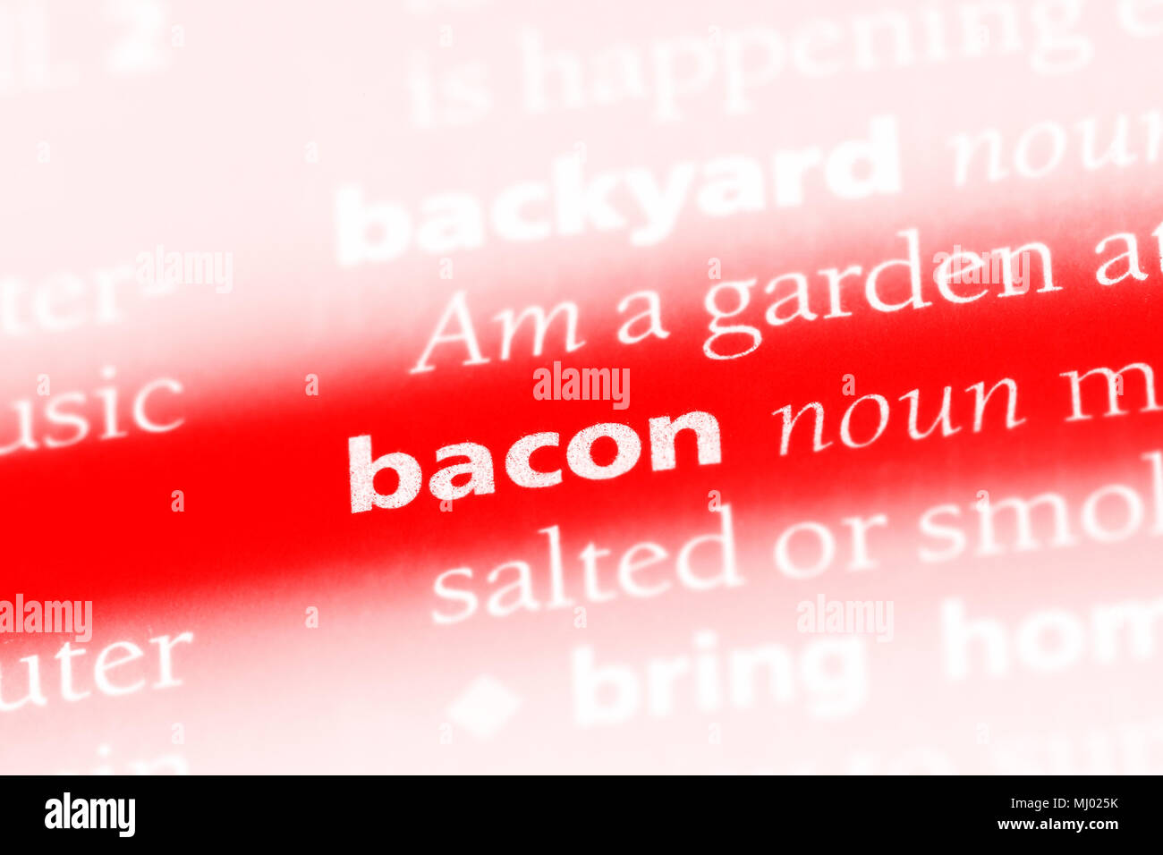 bacon word in a dictionary. bacon concept Stock Photo - Alamy