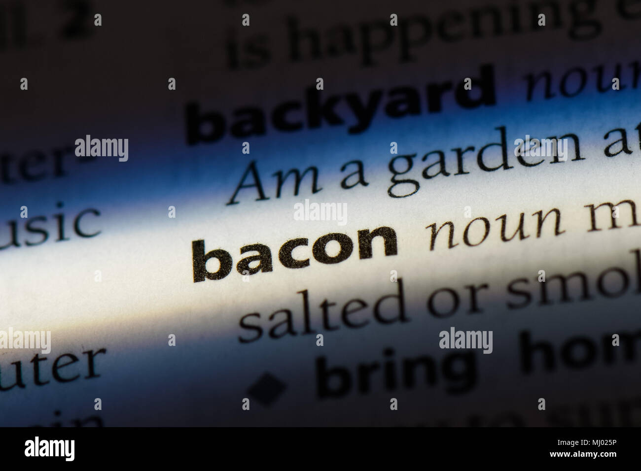 bacon word in a dictionary. bacon concept Stock Photo - Alamy
