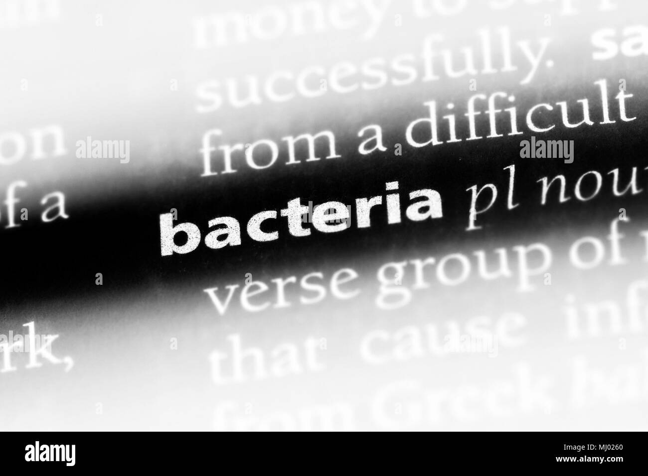 bacteria word in a dictionary. bacteria concept Stock Photo - Alamy