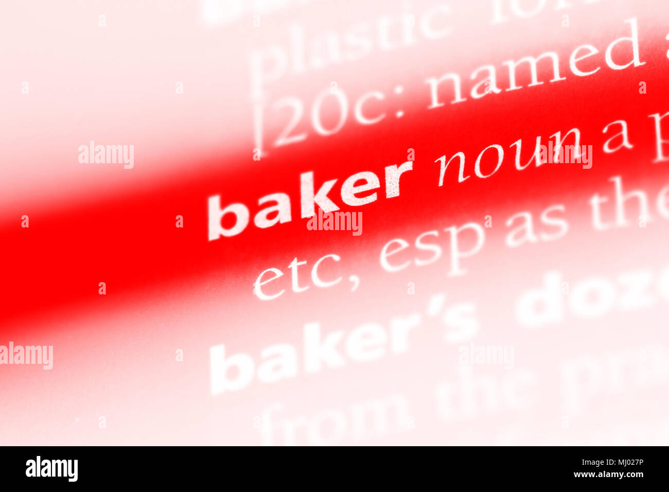baker word in a dictionary. baker concept Stock Photo - Alamy